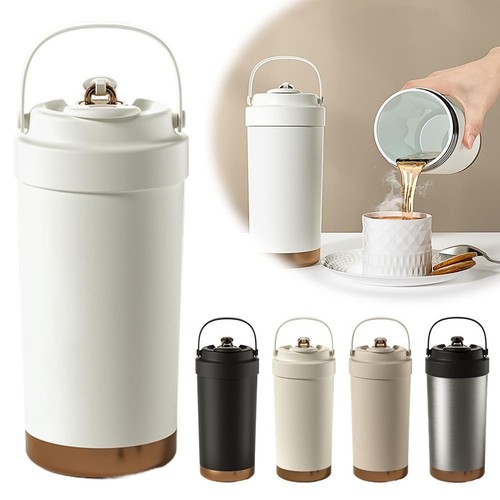 Portable Dual Drink Ceramic Stainless Steel Straw Cup Cup Coffee S7X3 ...