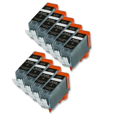 9 BLACK Printer Ink + smart chip for Canon PGI-220 MP640 MX860 MX870 ...