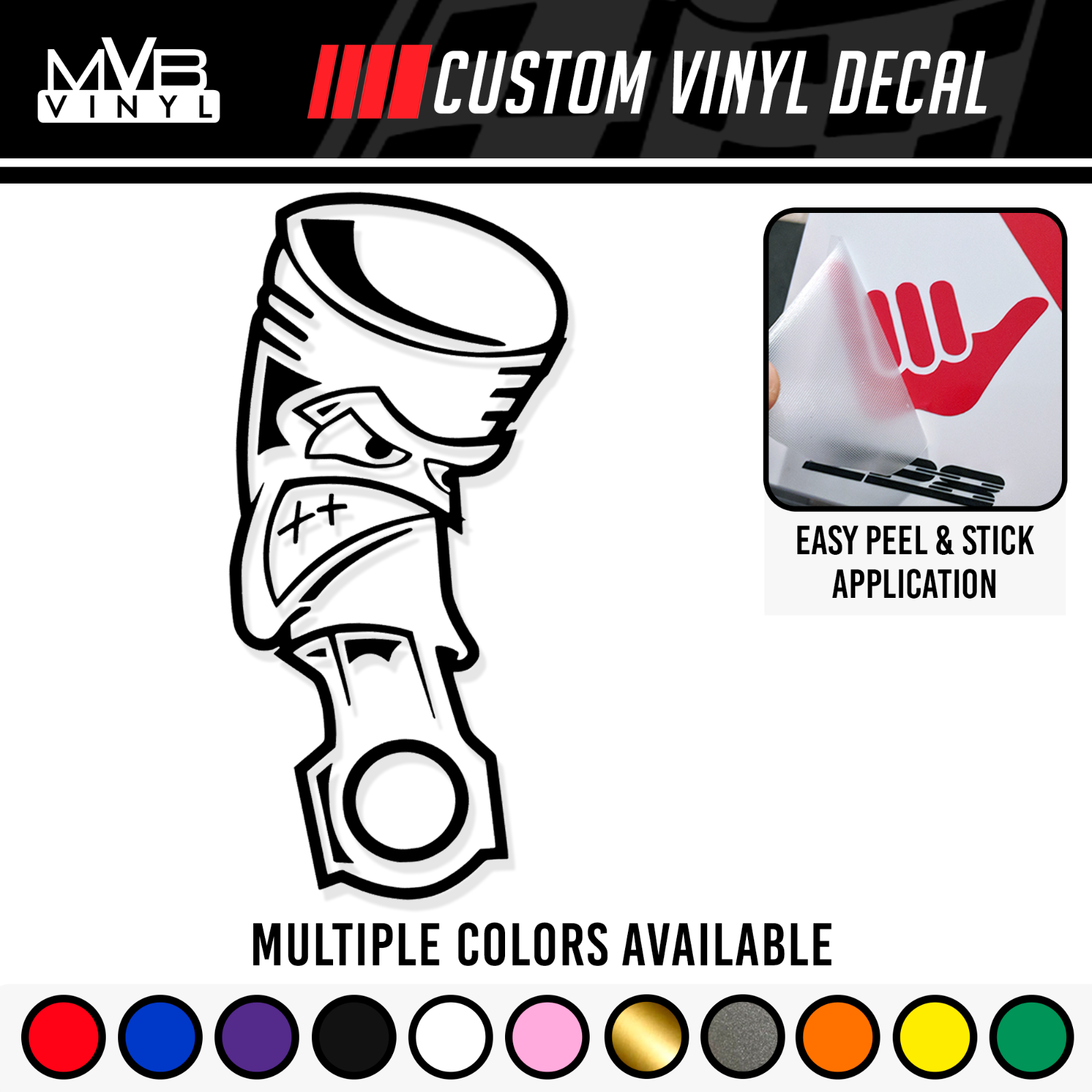 Angry Piston Vinyl Decal Funny Car Truck Sticker | Racing Mechanic 584 ...