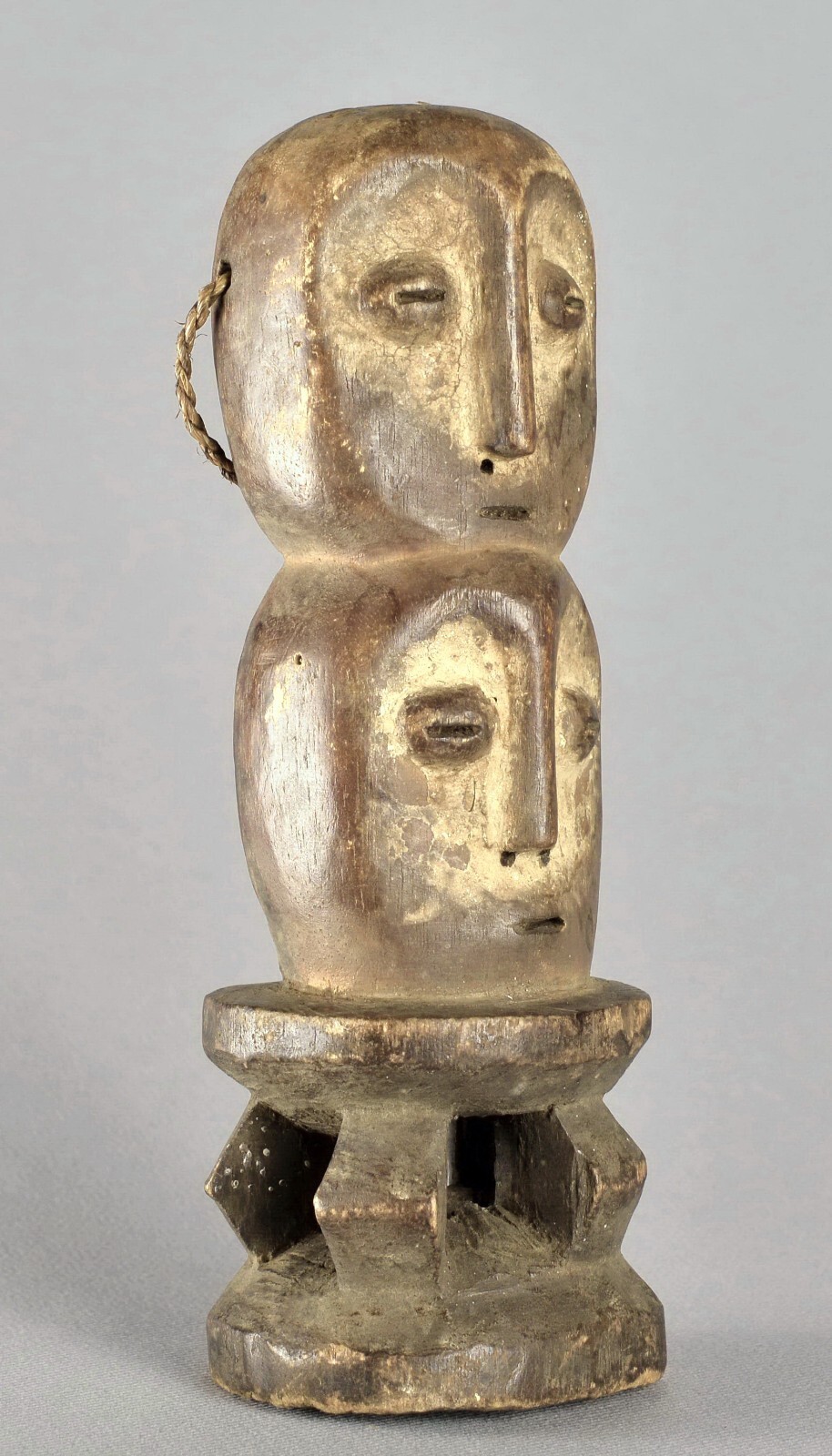 LEGA wood double head Figure statue Bwami Congo African Tribal Art 1608 ...