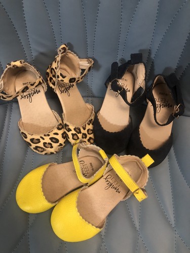 3 Pair Toddler Girls MONKEY FEET 18-24m Sandals 6c 7c Leather Shoes ...