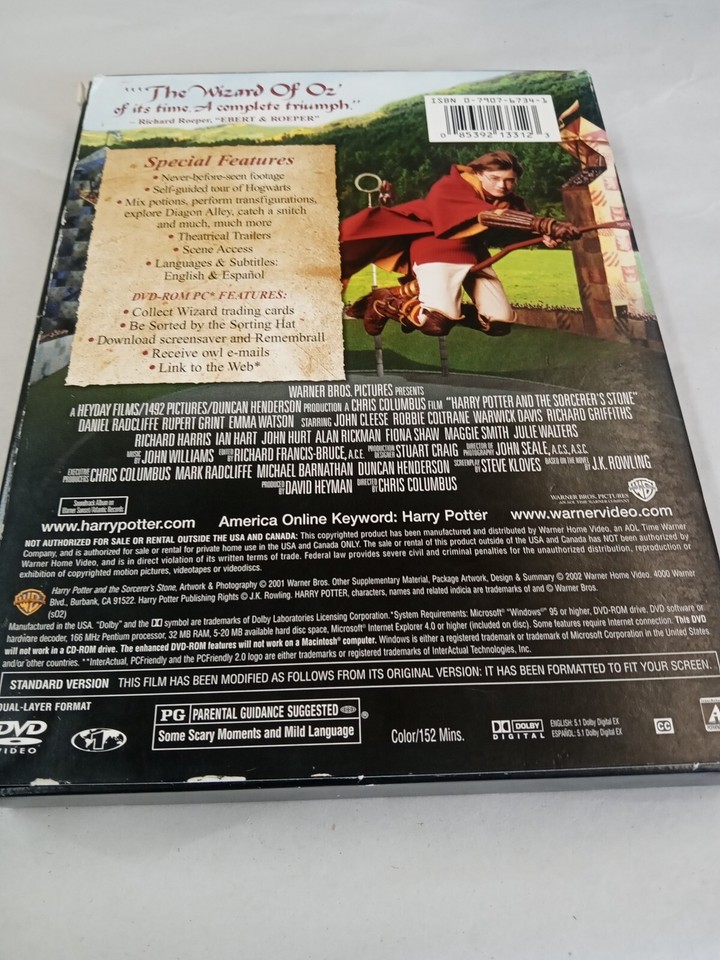 Harry Potter and the Sorcerers Stone (DVD, 2002) Year One 2 Disc ...