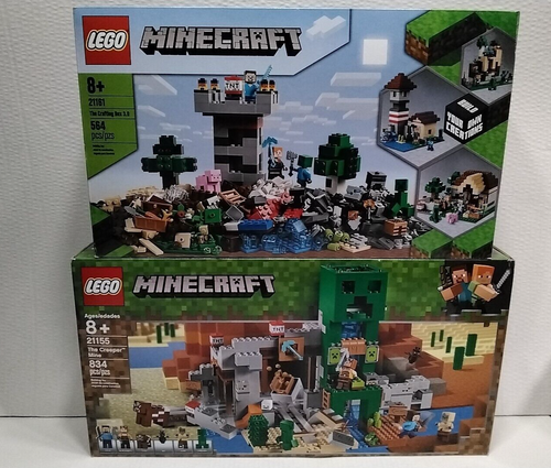 LEGO 21155 Minecraft The Creeper Mine + LEGO 21161 Minecraft The ...