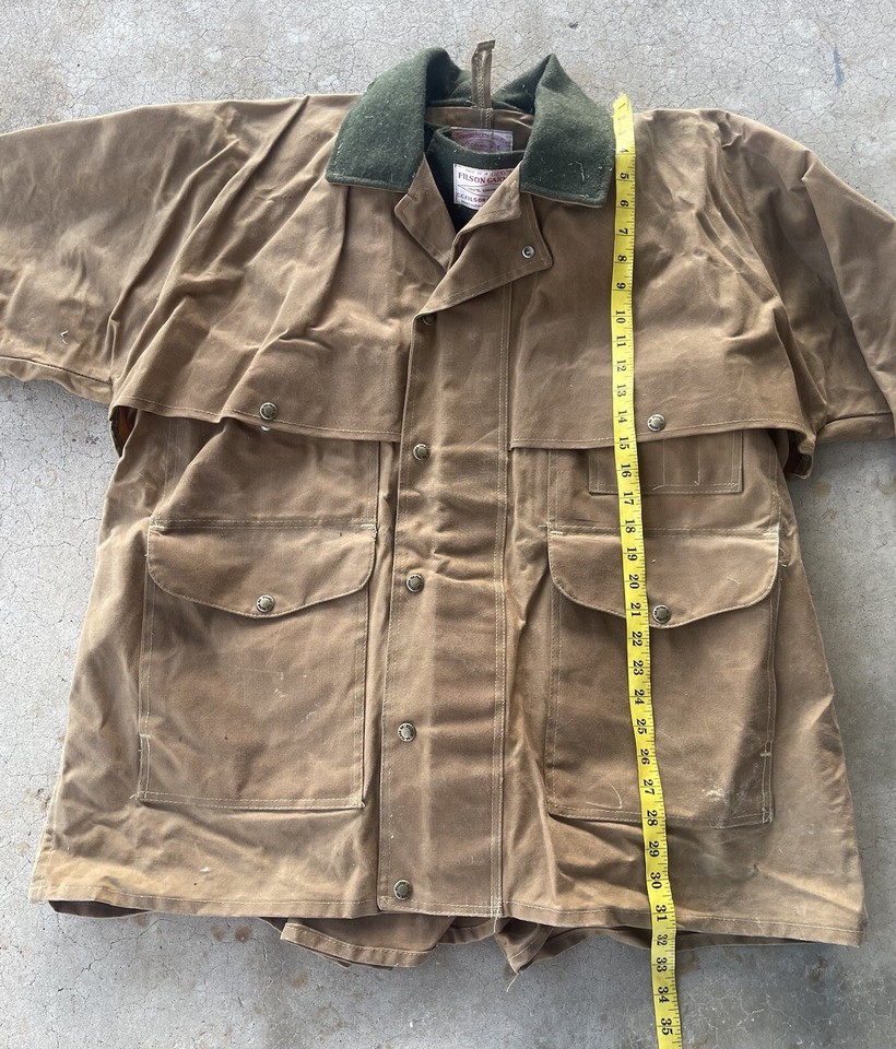 Filson Garment Tin Cloth Waxed Field Chore Jacket XL Virgin Wool Vest ...