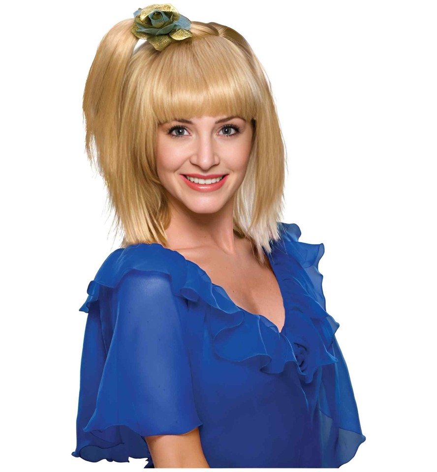 70s Prom Girl Retro Queen 1970s Side Ponytail Blonde Women Costume Wig ...