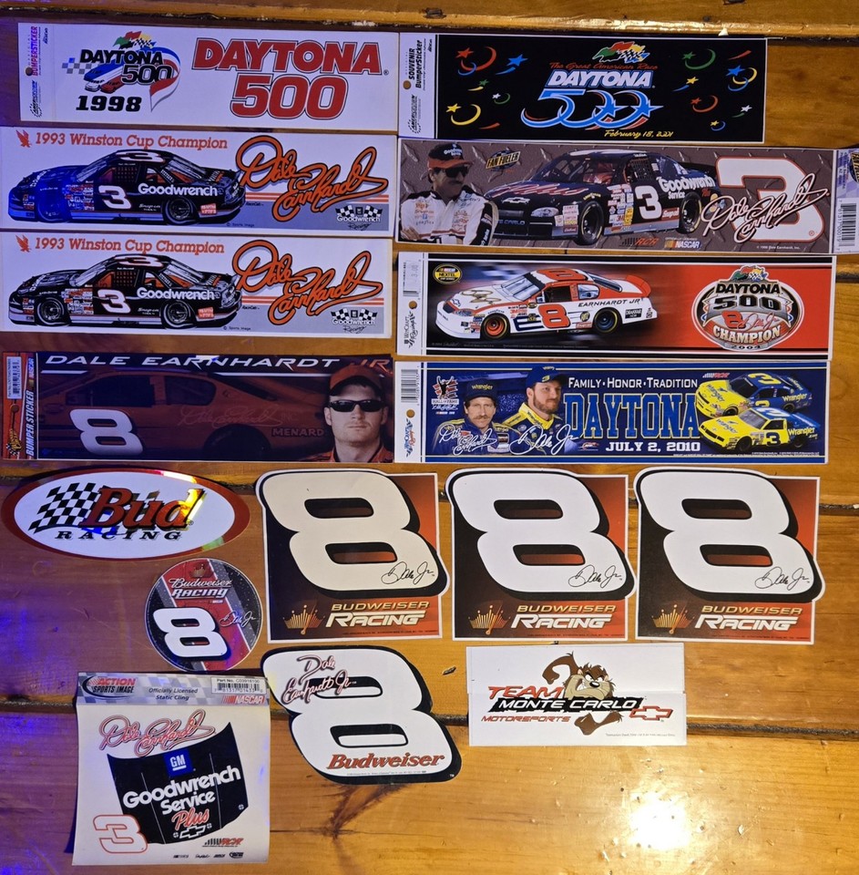 DALE EARNHARDT AND DALE EARNHARDT JR DECALS 1998 AND 2001 DAYTONA 500 ...