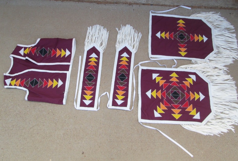 Native American Regalia Pow Wow Outfit 4 Piece Breech Cloth Leggings ...