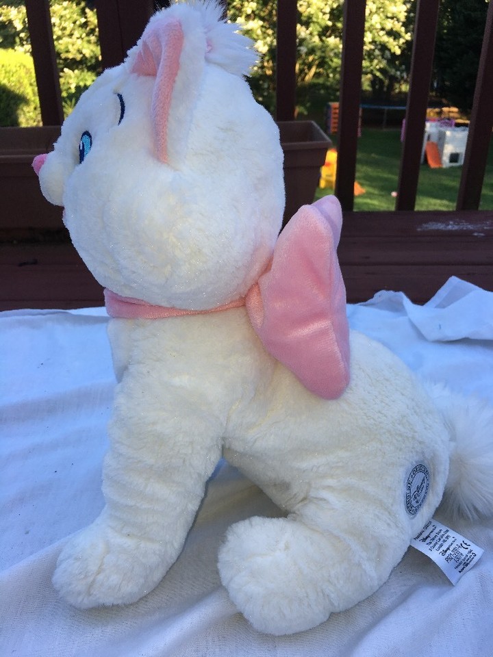 12" MARIE White Cuddly Kitten PLUSH Kitty Cat Disney Store Movie The ...