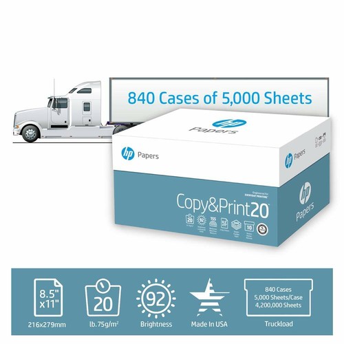 HP Printer Paper Copy & Print 20lb, 8.5x11, Letter Paper, 20lb, 92 ...