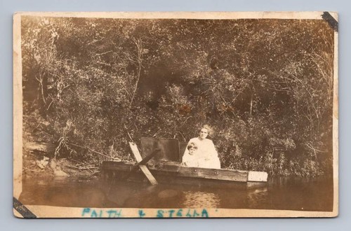 Homemade Boat Girls "Faith & Stella" RPPC Opal South Dakota Antique ...