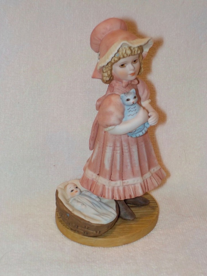 Porcelain Jan Hagara Figurine Laurel Holding Cat | eBay