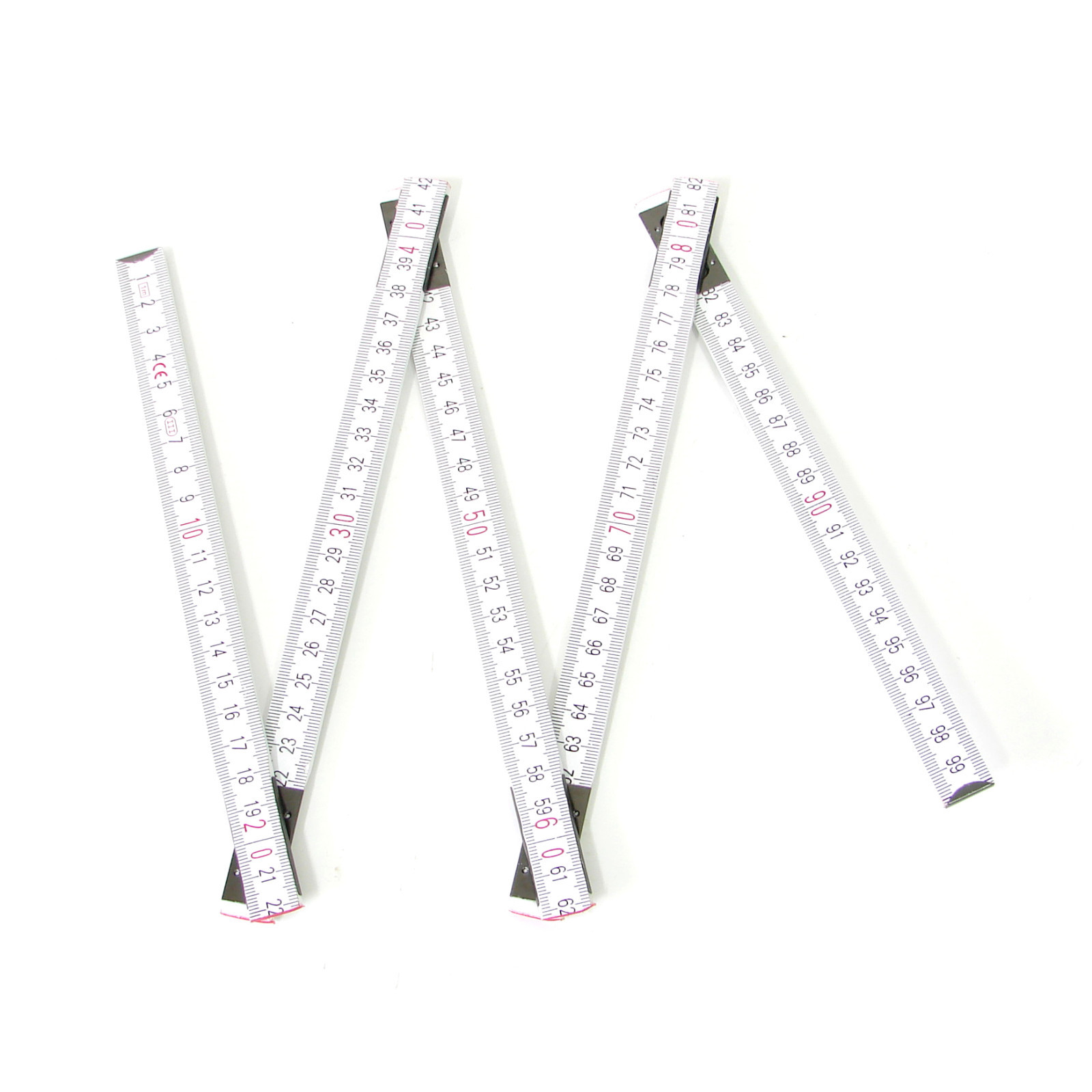 Folding Wooden Measuring Ruler With Metal Tips & Joints 1 Meter 2 ...