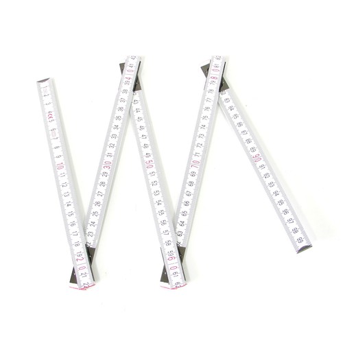Folding Wooden Measuring Ruler With Metal Tips & Joints 1 Meter 2 ...