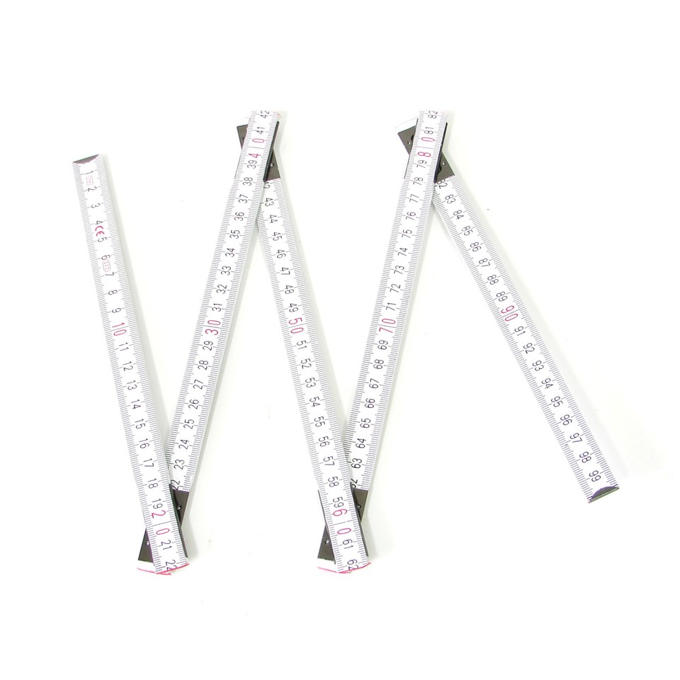 Folding Wooden Measuring Ruler With Metal Tips & Joints 1 Meter 2 ...