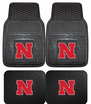 New NCAA Nebraska Cornhuskers Car Truck Front Back Rubber All Weather ...