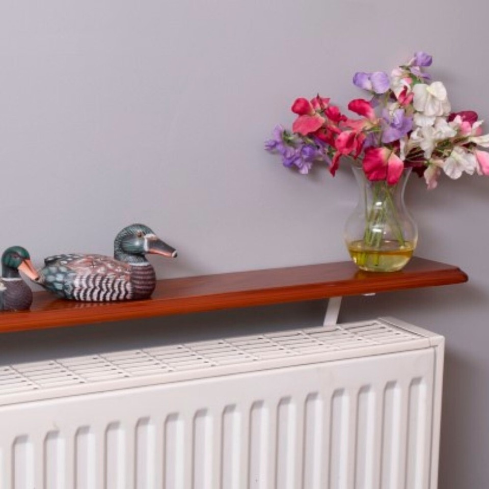 Easy Fit Radiator Shelf No Drilling Heat Reflecting Oak Finish 24" / 36 ...
