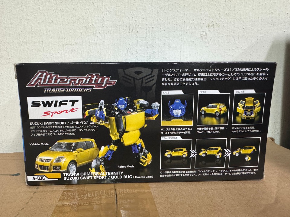 TakaraTomy Transformers Alternity A-03 Suzuki Swift Sport Gold Bug ...