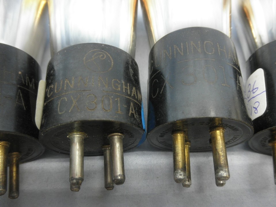 201A-Five Cunningham CX-301A (UX-201-A) Early Engraved Base Globe Radio ...