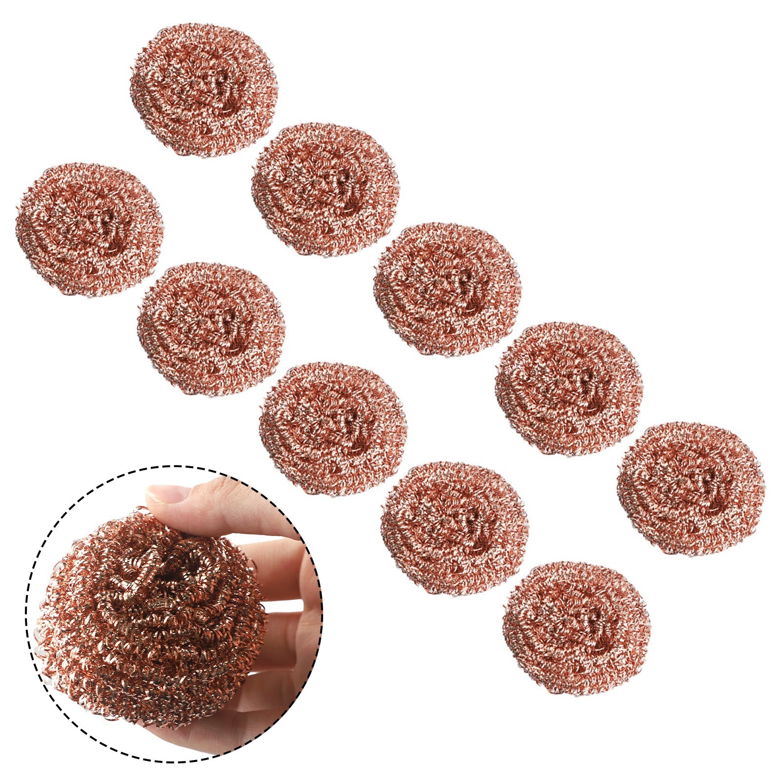 Handy and Durable Copper Metal Wire Sponge for Cleaner Nozzle Set of 10 ...
