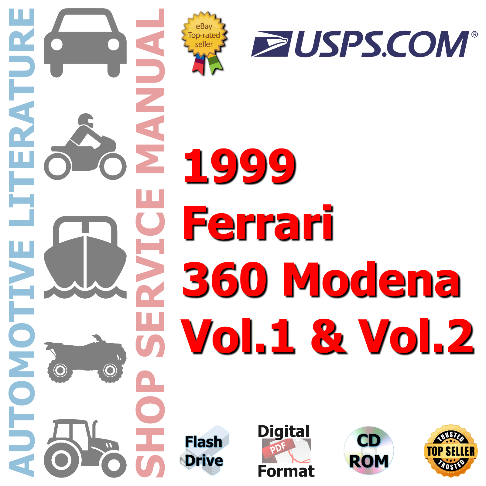 1999 Ferrari 360 Modena Vol.1 & Vol.2 Complete Repair Service Manual | eBay