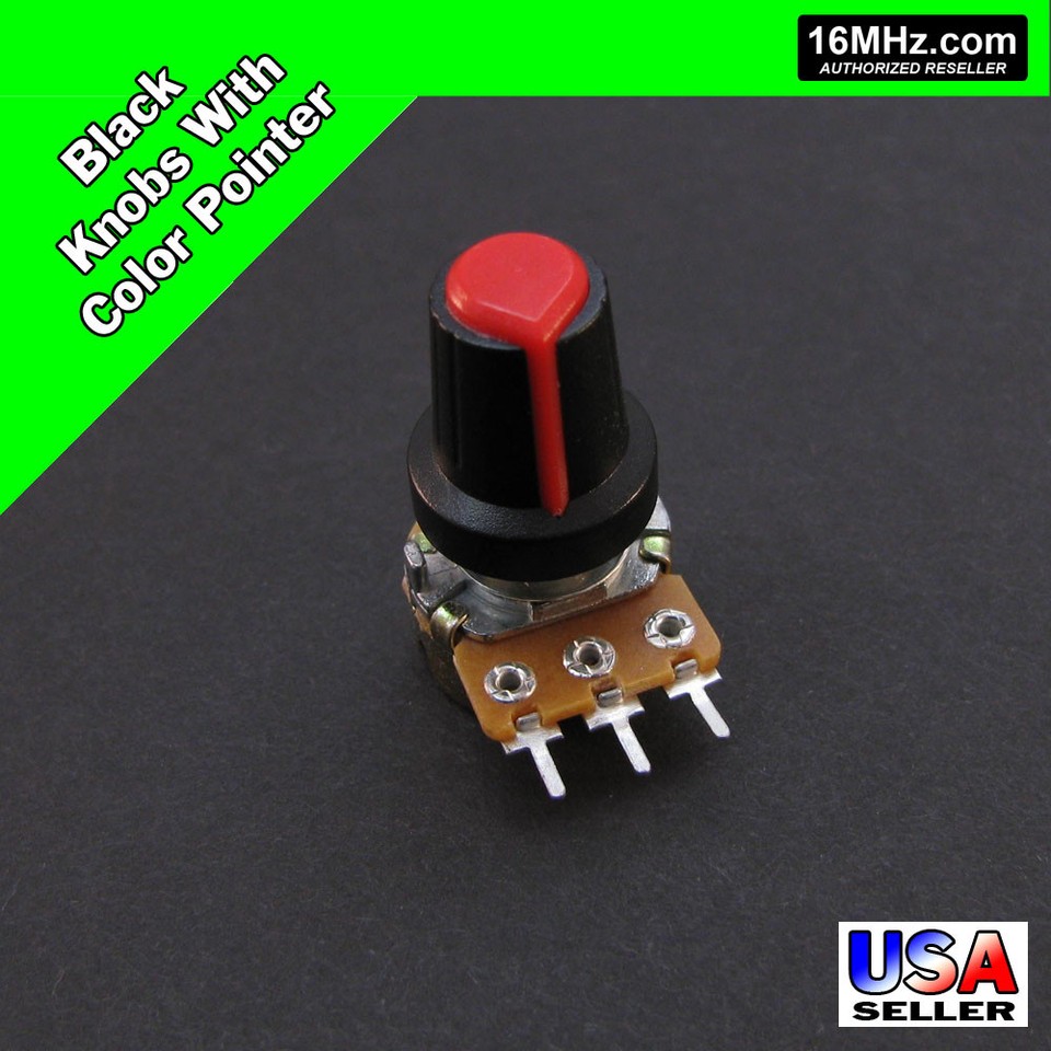 3x 5K OHM Linear Taper Rotary Potentiometers B5K POT with Black Knobs ...