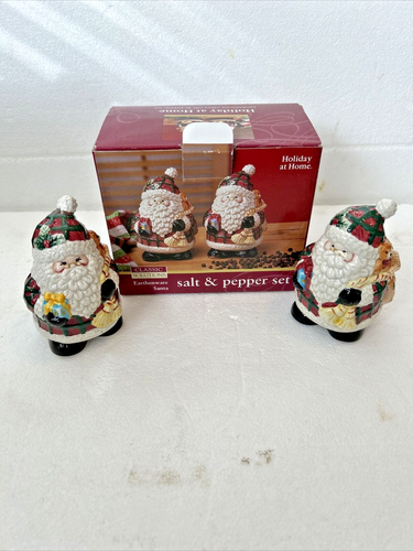 Santa Salt & Pepper Shaker Set Classic Solutions Earthenware | eBay