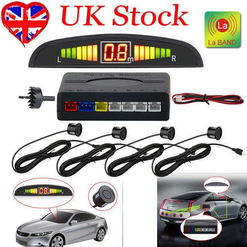 4 X Parking Sensors Car Auto Reverse Backup Rear Radar LED Alert System ...