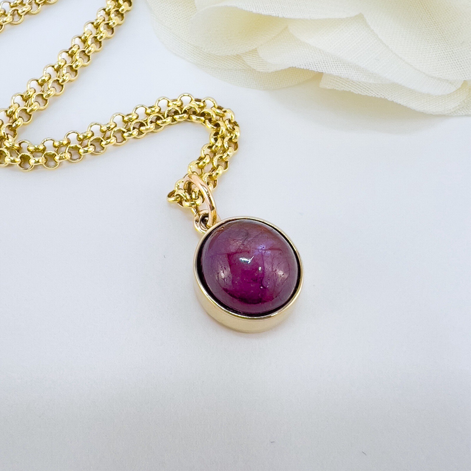 Genuine Star Ruby Solid 14k Yellow Gold Pendant, Newly Handcrafted | eBay