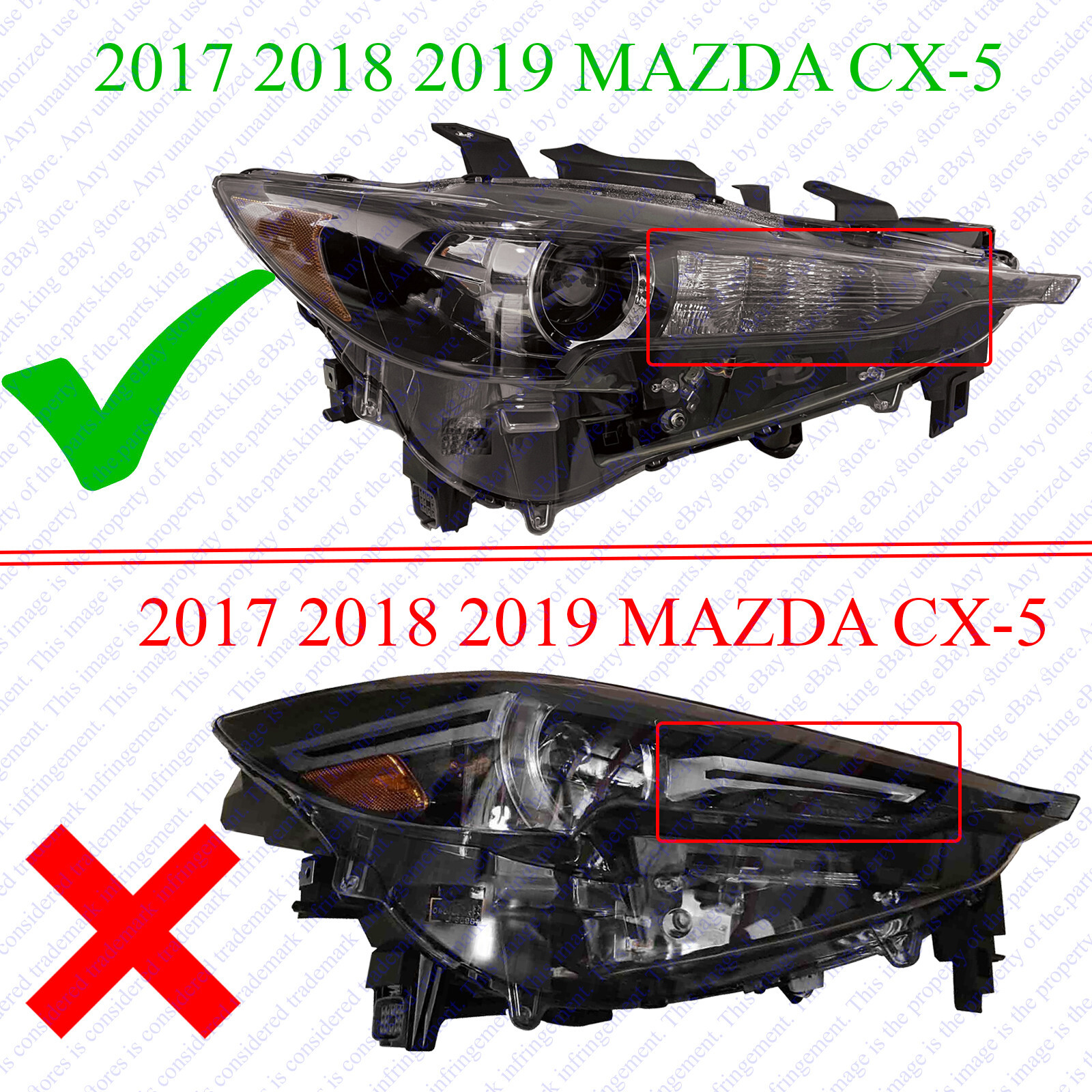 For 2017 2021 Mazda CX5 CX-5 Headlight Assembly LED no AFS Right ...