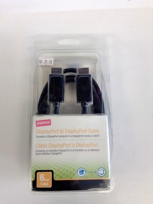 Staples DisplayPort to DisplayPort Cable - 6ft | eBay