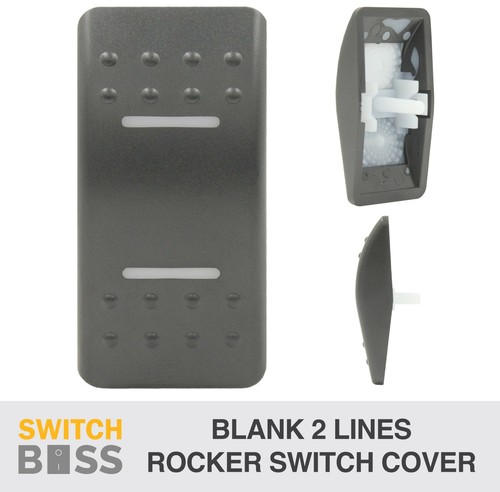 Rocker Switch Cover Only BLANK 2 LINES - suit White LED Boat Caravan ...