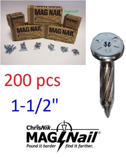 ChrisNik MAG NAIL 241500 Magnetic Survey Nail , 1-1/2" x 1/4"-DOUBLE ...