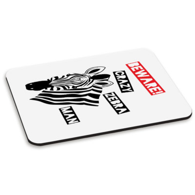Beware Crazy Zebra Man PC Computer Mouse Mat Pad - Animal Zoo Safari ...