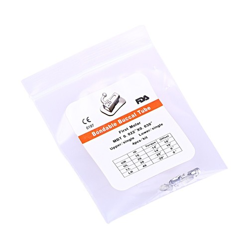 10 Packs Dental Ortho Buccal Tube Bondable MBT 022 Mesh Base 1st Molar ...