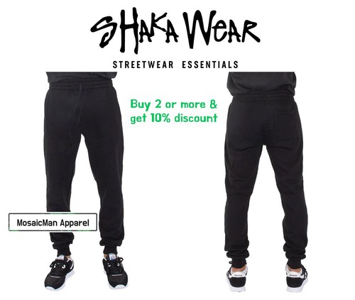 Shaka Wear Casual Plain Comfort Streetwear Sweatpants Fleece Jogger ...