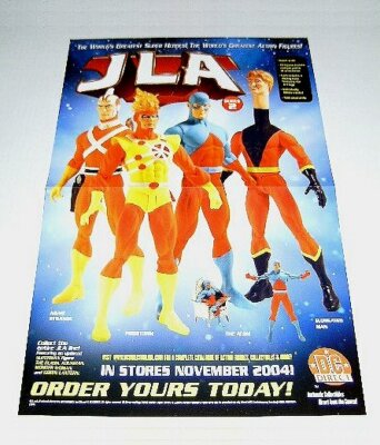 2004 JLA DC Direct 17x11 action figure promo poster: Atom/Adam Strange ...