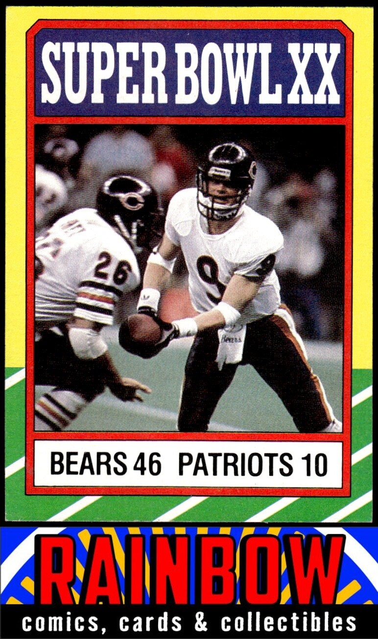 1986 Topps #8 Super Bowl XX - Jim McMahon / Matt Suhey SBXX Bears ...