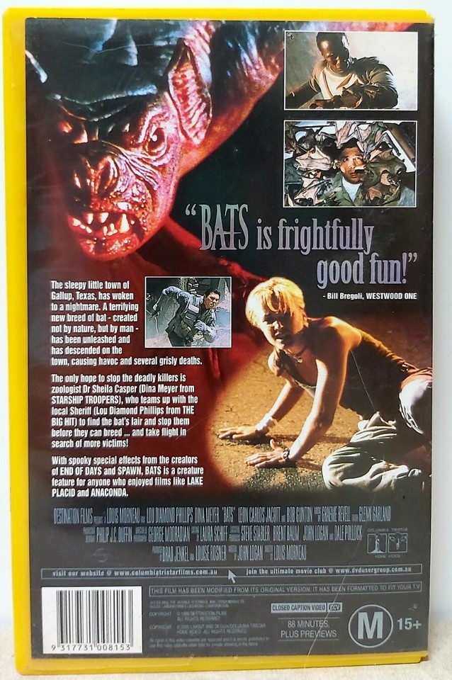 Vhs Bats RARE VINTAGE Schlock Horror Gore Cult Thriller Holographic Ex ...
