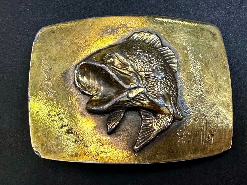 Largemouth Bass Fish Fishing Brass Tone VTG 1979 The Great American ...