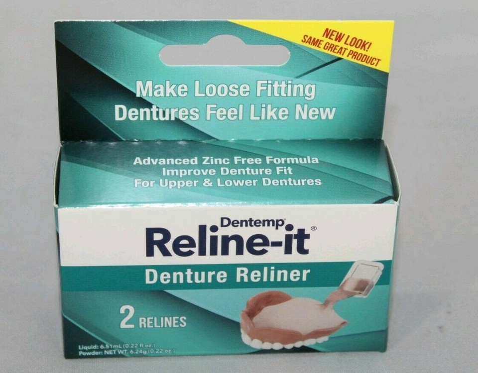 Dentemp Reline-it Denture Reliner 2 Relines (Pack Of Two = 4 Reliners ...