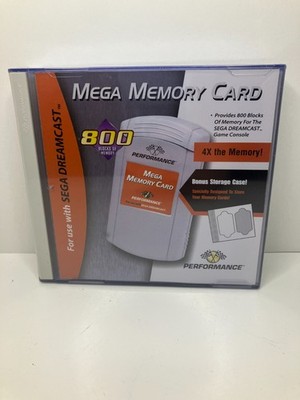 Sega Dreamcast Performance Mega Memory Card P-20-312E w/ Case and ...