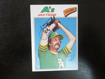 1977 Topps # 31 Jim Todd Autograph Signed Card Oakland Athletics (M) | eBay