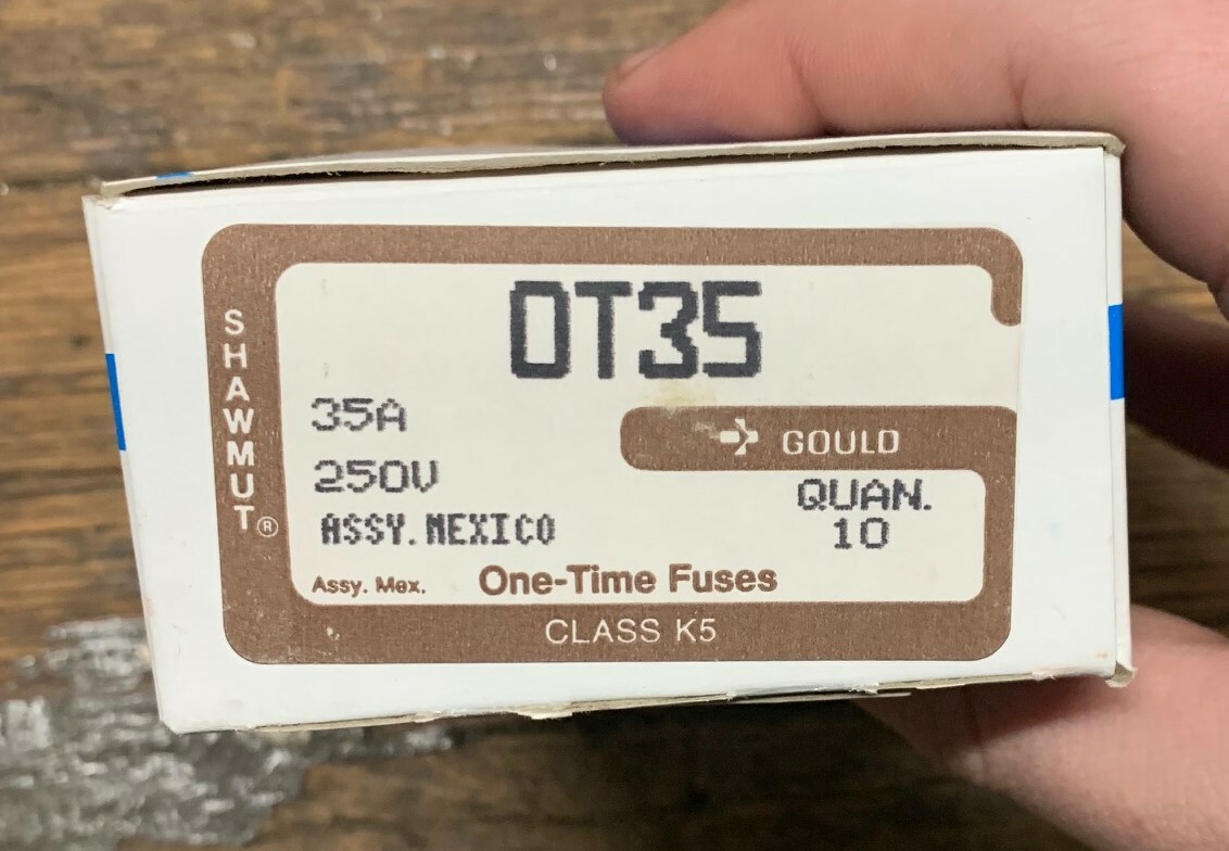 GOULD SHAWMUT OT35 ONE TIME FUSES CLASS K5 35A 250V NEW BOX OF 10 | eBay