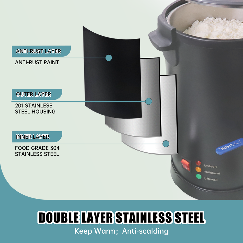 Wax Melter Candle Making Holds 5.5 Qts of Melted Easy Pour Valve 5L ...