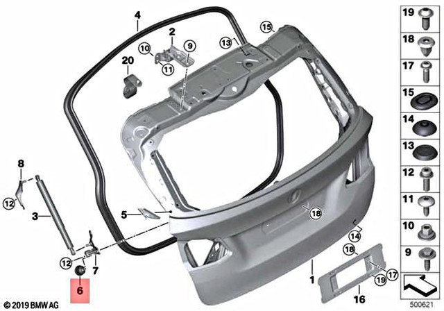 GENUINE BMW F46 F48 MINI F60 REAR TRUNK LID STOP BUFFER 51247476375 for ...