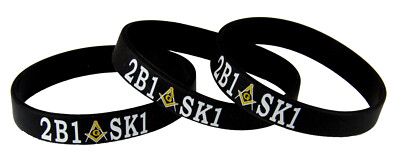 8170003 Set of 3 Pieces 2B1 ASK1 Rubber Band Silicone Bracelet Mason ...