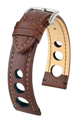 HIRSCH RALLY WATCH STRAP RACING VINTAGE LOOK Quick Release LEATHER 18 ...