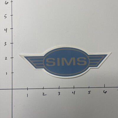 Vintage Sims Skateboards Sticker OG logo NOS RARE 6” Blue | eBay