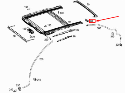 MERCEDES-BENZ C W205 Sliding Sunroof Frame End Cap A2057800929 NEW ...