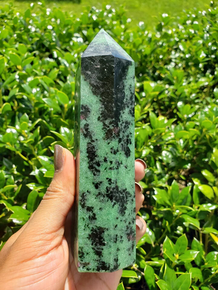 2025NEWFIND Ruby Zoisite Tower Crystal Points Wand Healing Reiki Home Decor | eBay